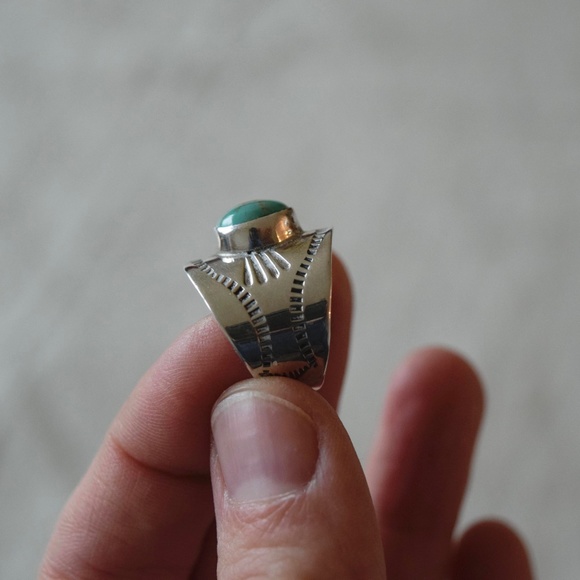 Vintage | Jewelry | Vintage Size 5 Turquoise Ring Dean Sandoval Jr Navajo Sterling Silver ...